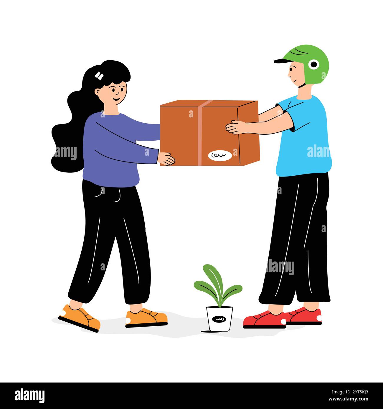 Man receiving package home Cut Out Stock Images & Pictures - Alamy