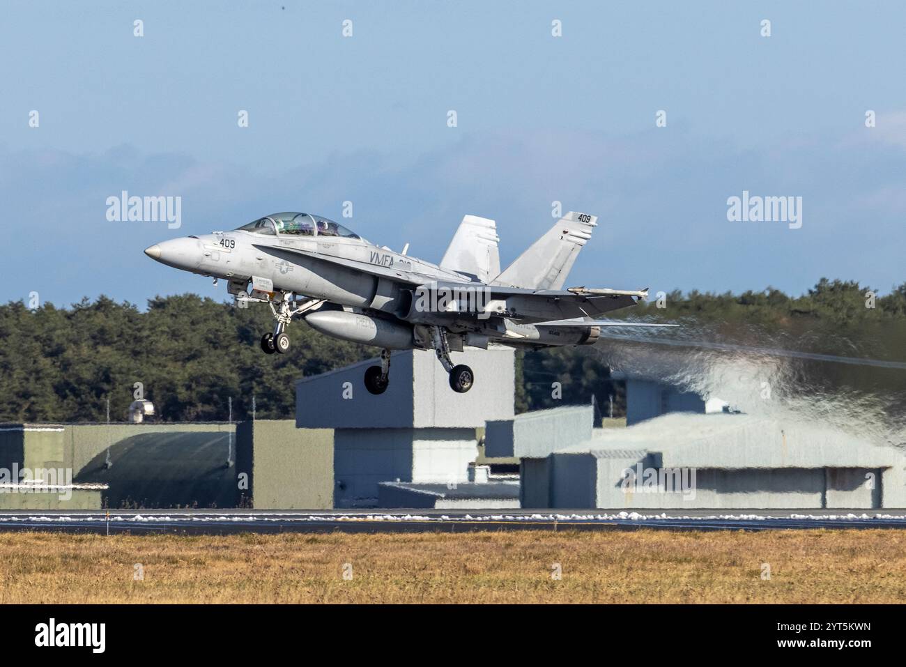 A U.S. Marine Corps F/A-18D Hornet aircraft with Marine Fighter Attack ...
