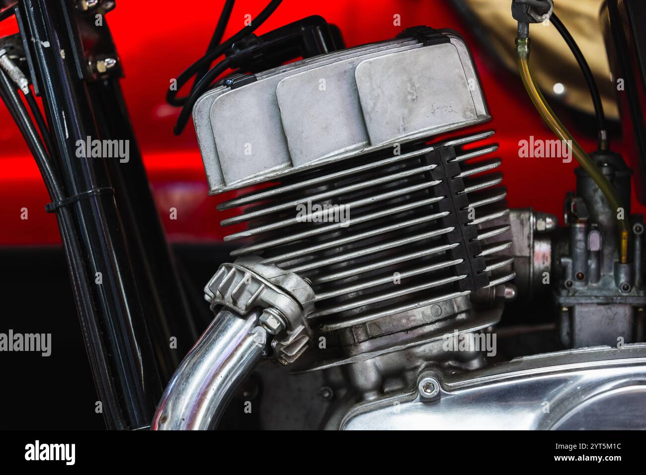 Vintage motorcycle engine, close up photo with selective focus Stock ...