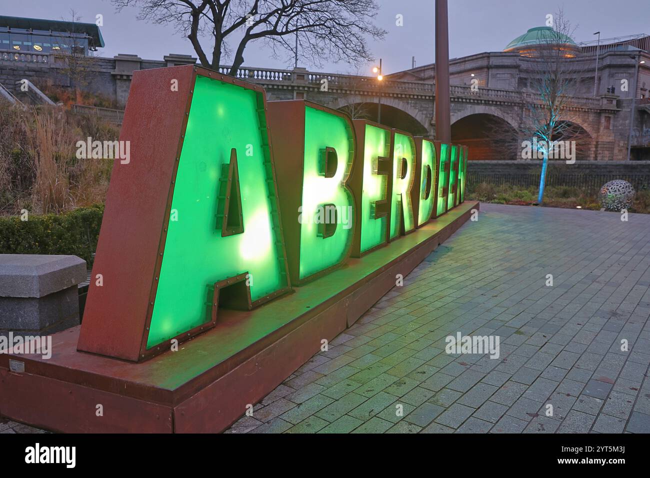 Aberdeen sign in Union Terrace Gardens Aberdeen Scotland November 2024 ...
