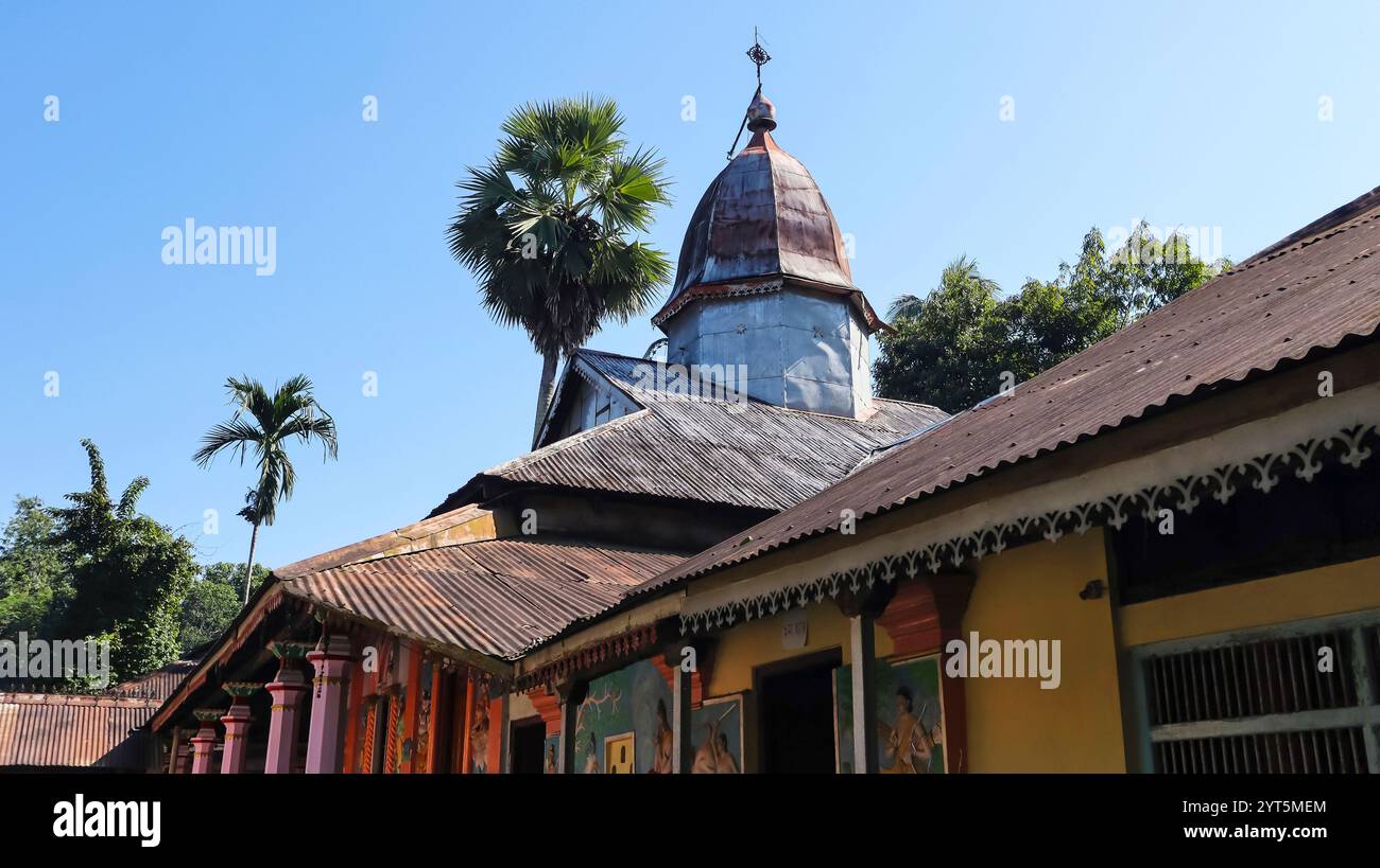 Facade of Dakhinpat Satra, the oldest satra on Majuli Island, founded by Sri Banamali Deva in ...