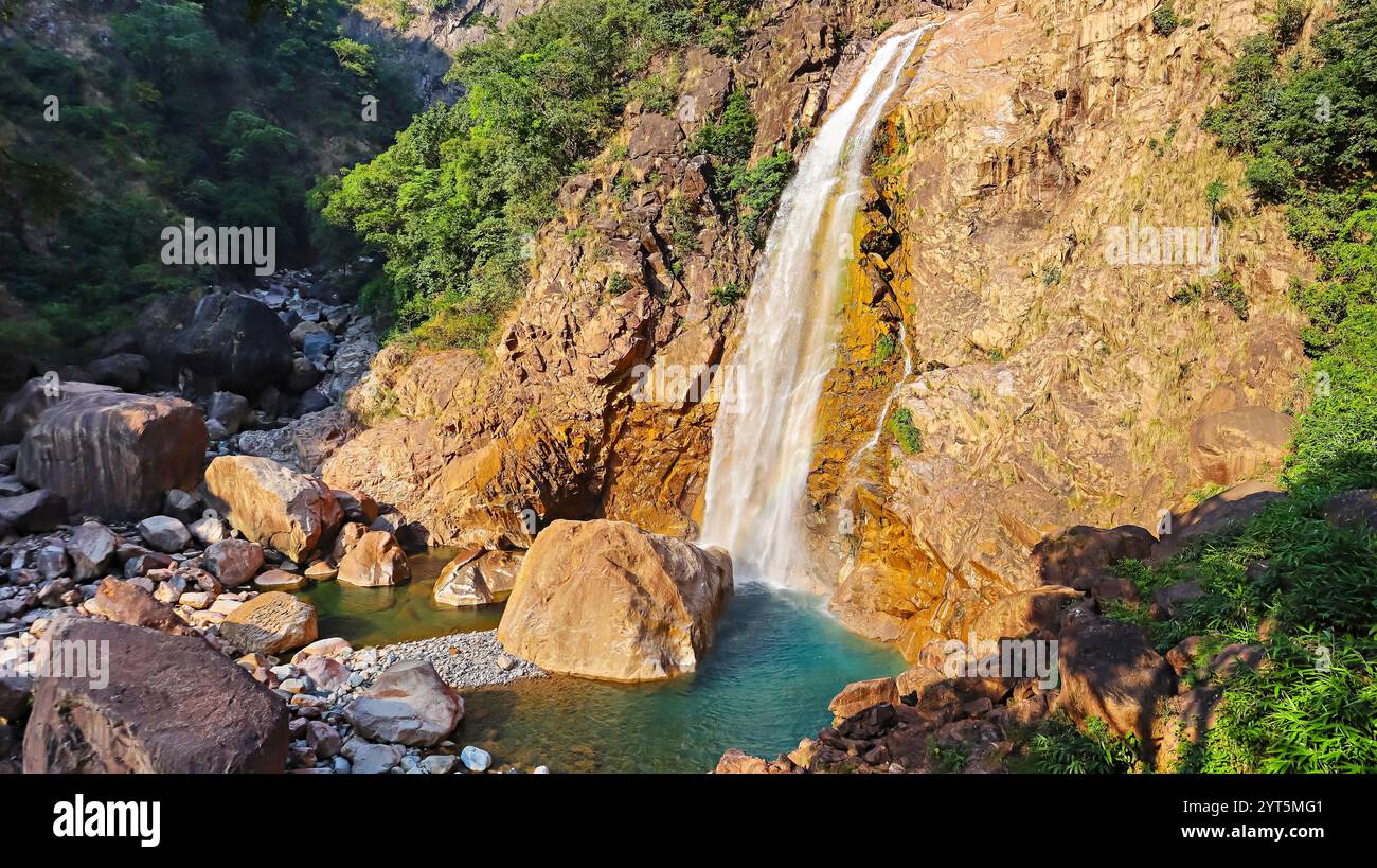Scenic view of Rainbow Waterfalls located near the Double Decker Living ...
