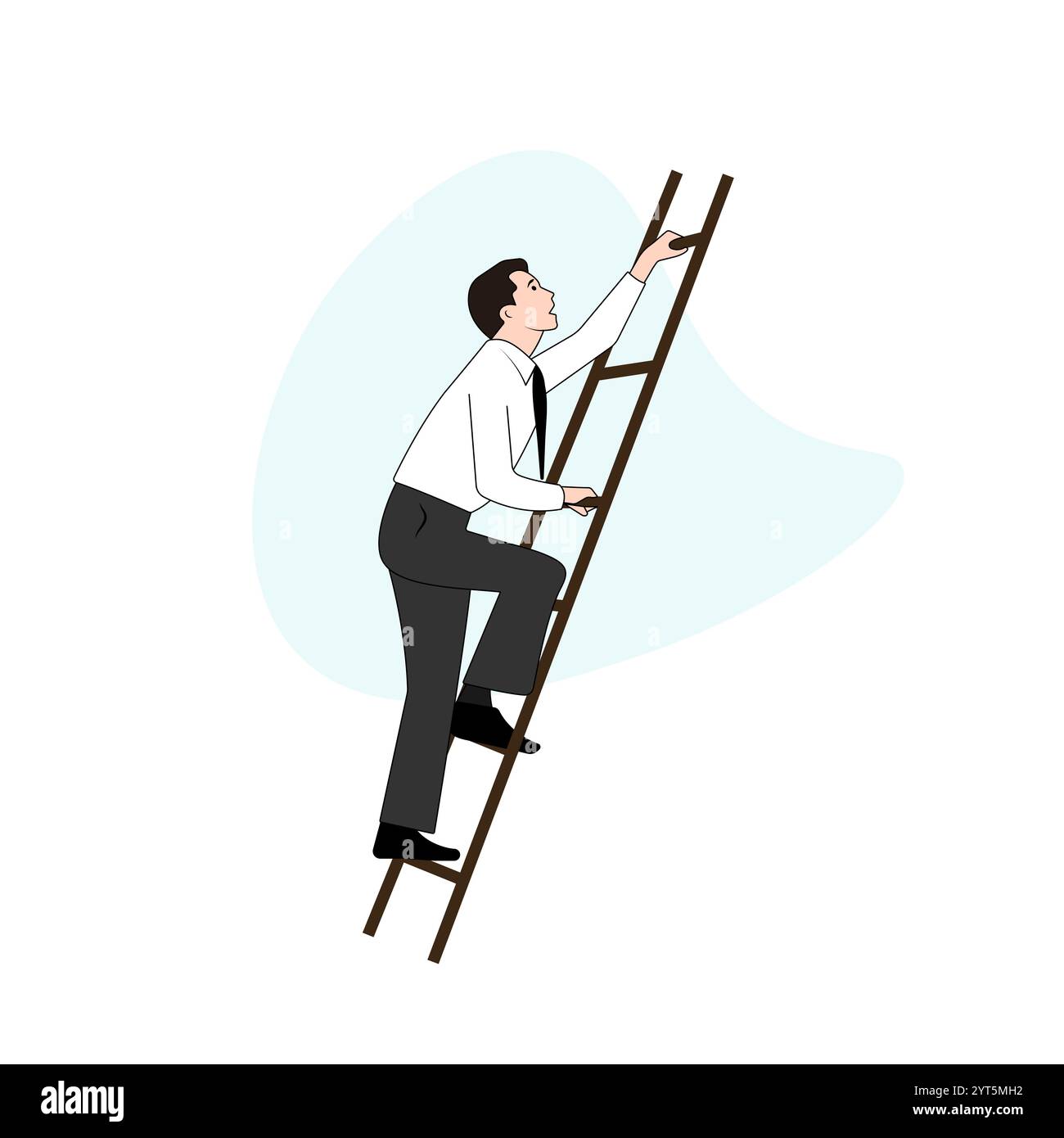 Businessman climbing ladder in business Stock Vector Images - Alamy