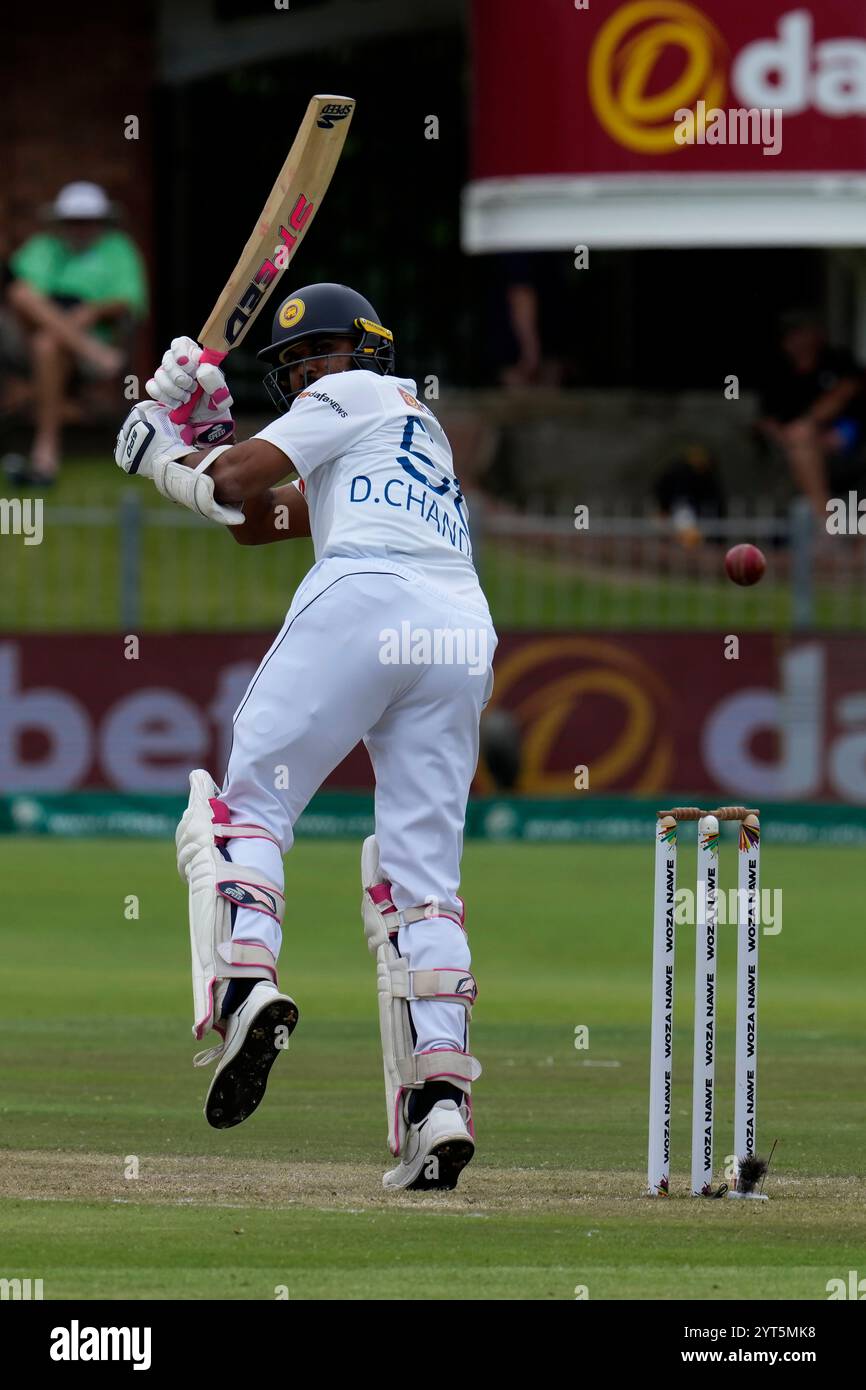 Sri Lanka's Dinesh Chandimal plays a shot during the second day of the ...