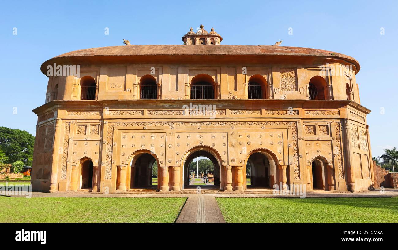 Side view of Rang Ghar, a two-story monument from the Ahom Dynasty in ...