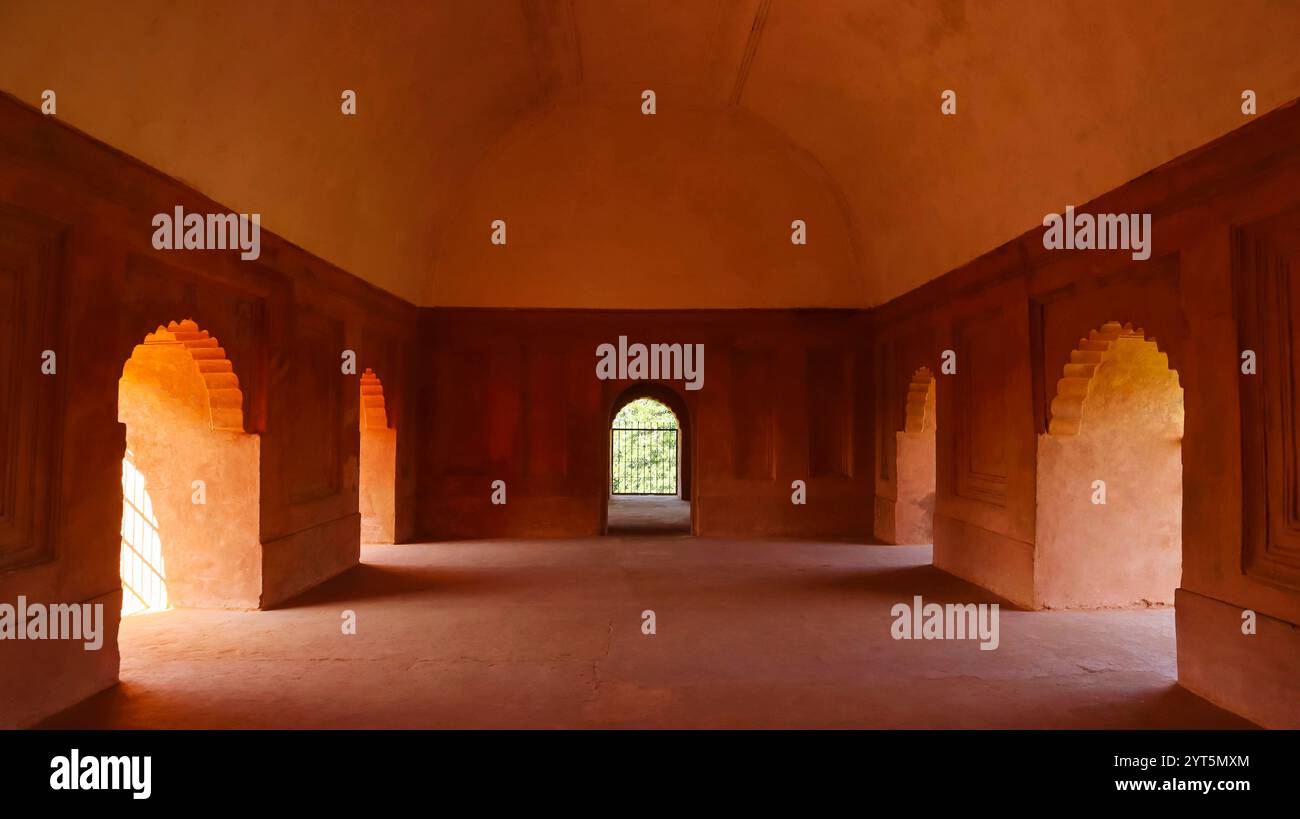 Interior view of Rang Ghar, a historic two-story pavilion of the Ahom ...