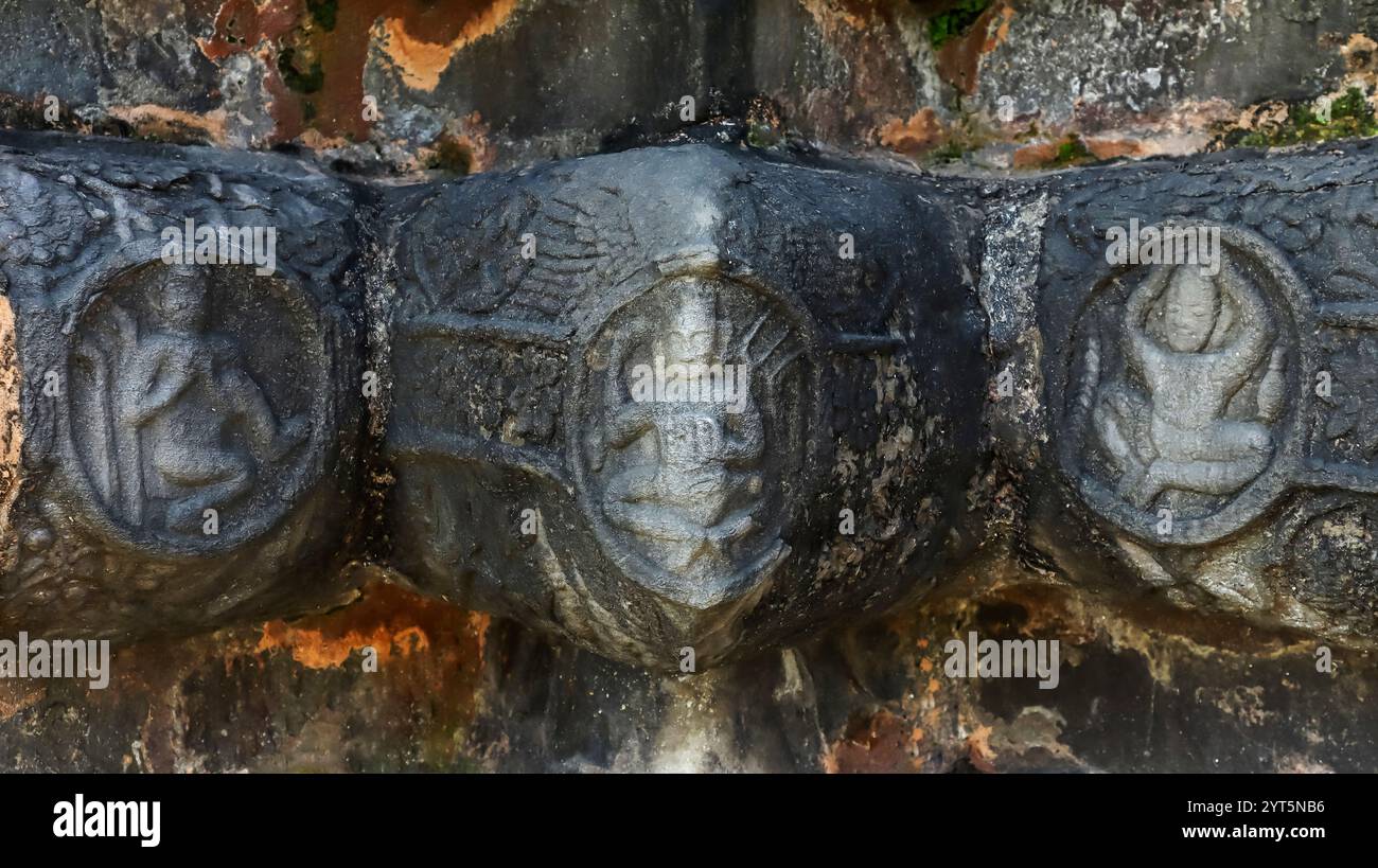 Historic carvings of human figures on Shiva Dol, Sivasagar, Assam ...