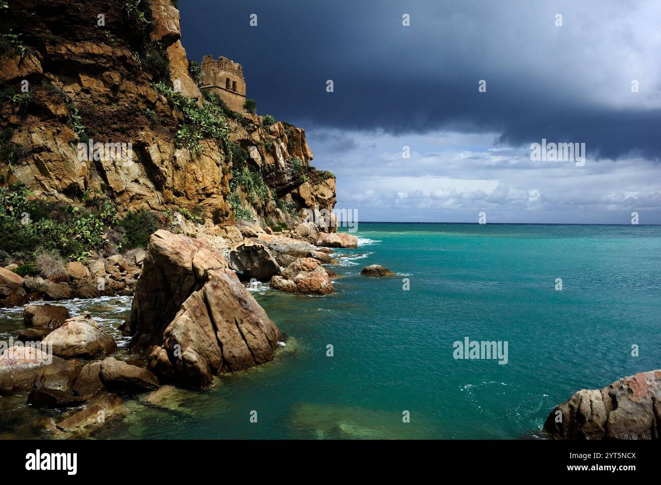 Spring storm coming to the sicily cliff Stock Photo - Alamy