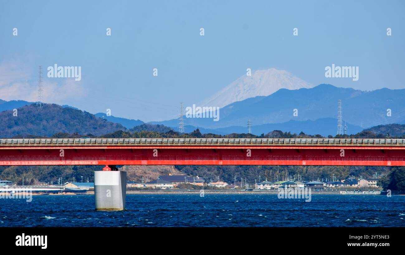 View of Hamanakako, Lake Hamana, brackish lagoon lake connected to the ...