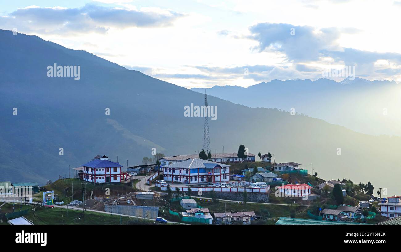 Morning View of Tawang Town, Tawang, Arunachal Pradesh, India Stock ...