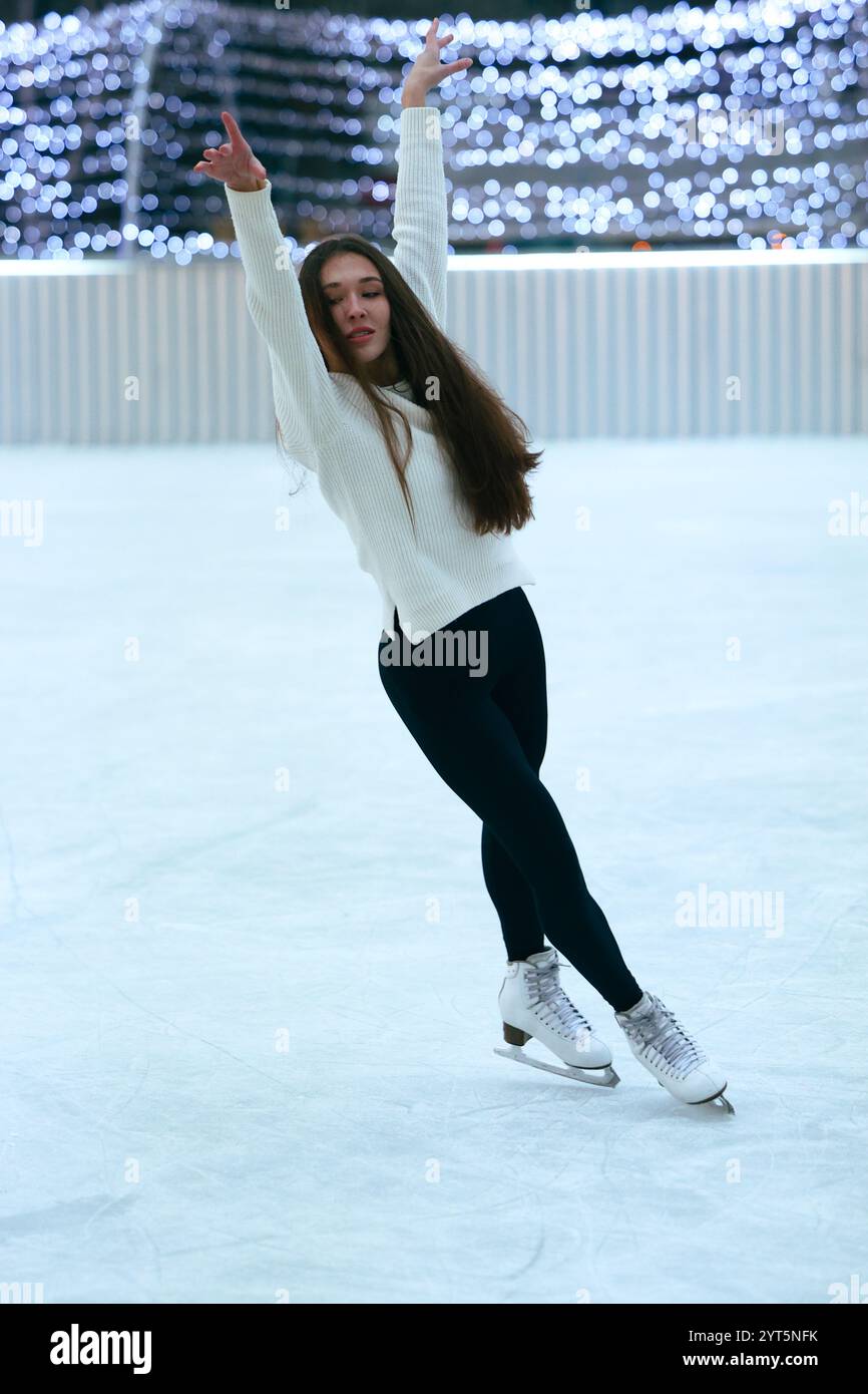 Figure skating girl in ice Stock Photo - Alamy