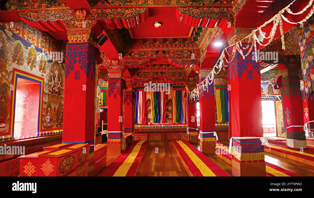Inner sanctum view of Tawang Monastery highlighting ornate Buddhist ...
