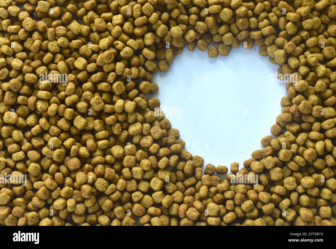 dry instant cat or dog food with heart on white background Stock Photo ...