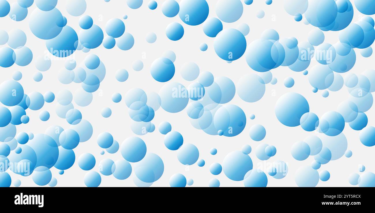 Lots of Transparent Light Blue Bubbles, Spheres - Abstract 3D Vector ...