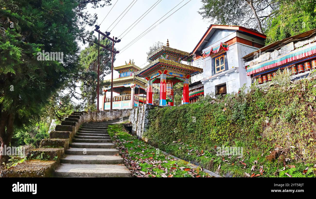 Rear staircase leading to the entrance of Tawang Monastery, offering ...