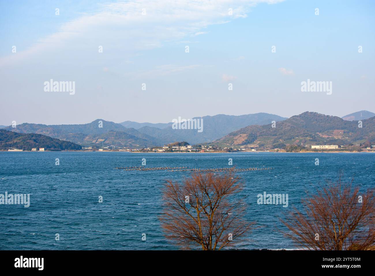 View of Hamanakako, Lake Hamana, brackish lagoon lake connected to the ...
