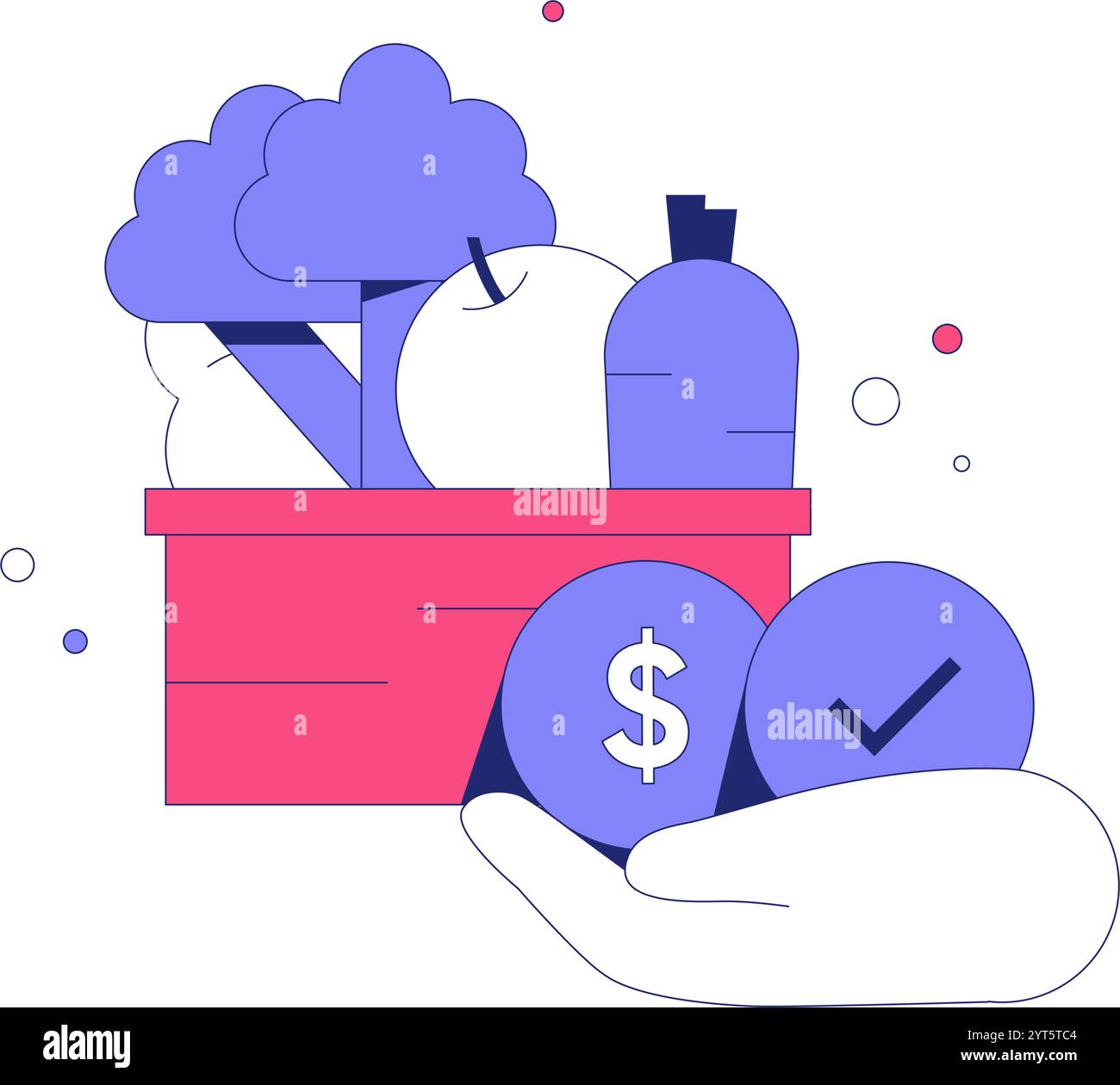 Fresh Produce With Savings Symbol In Flat Vector Illustration ...