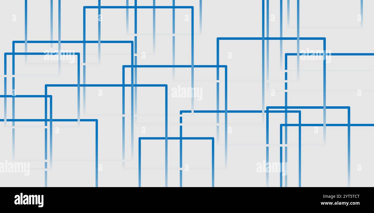 Simple Overlapping Rectangular Frames of Various Sizes, Colored in Blue ...