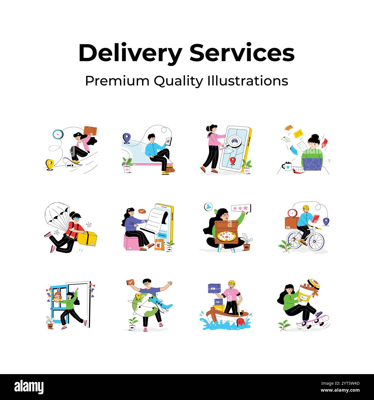 Delivery service avatar vector illustration hi-res stock photography ...