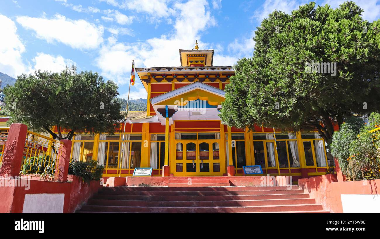 Beautiful front view of Kalachakra Gompa showcasing its spiritual and ...