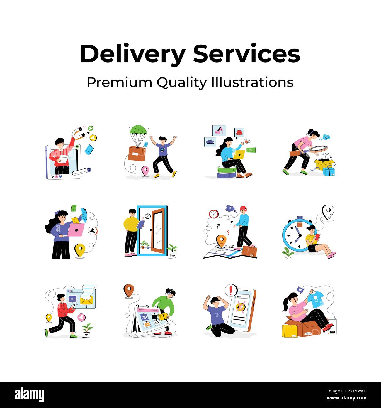 Modern flat style logistics hi-res stock photography and images - Alamy