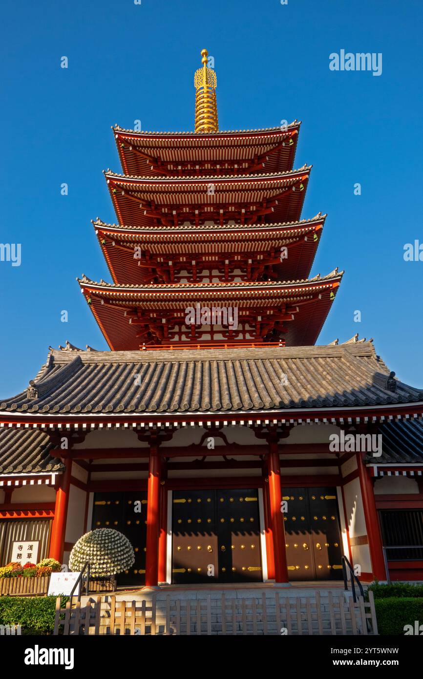 Five story pagoda at the Senso-ji temple in Asakusa neighborhood of ...