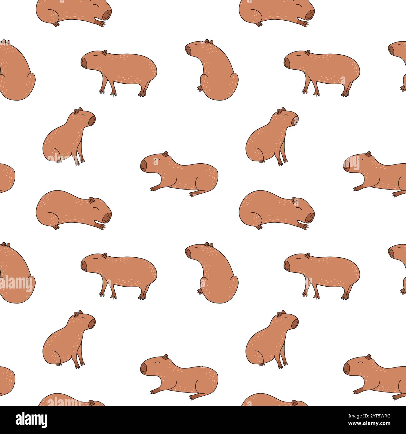 Capybara seamless pattern in flat style Stock Vector Image & Art - Alamy