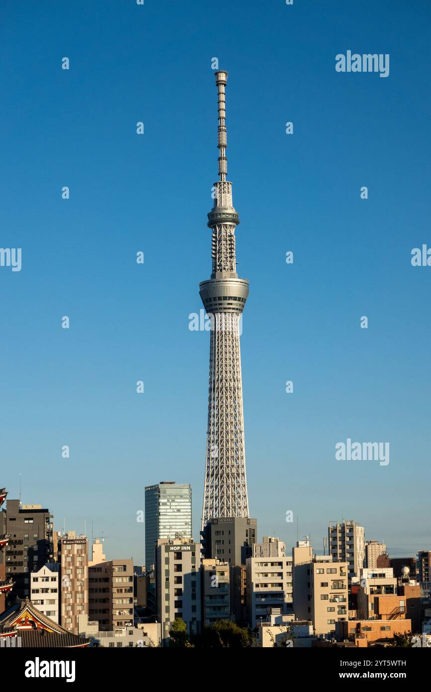 Five story pagoda and the Skytree tower in Asakusa neighborhood of Tokyo Japan Stock Photo - Alamy