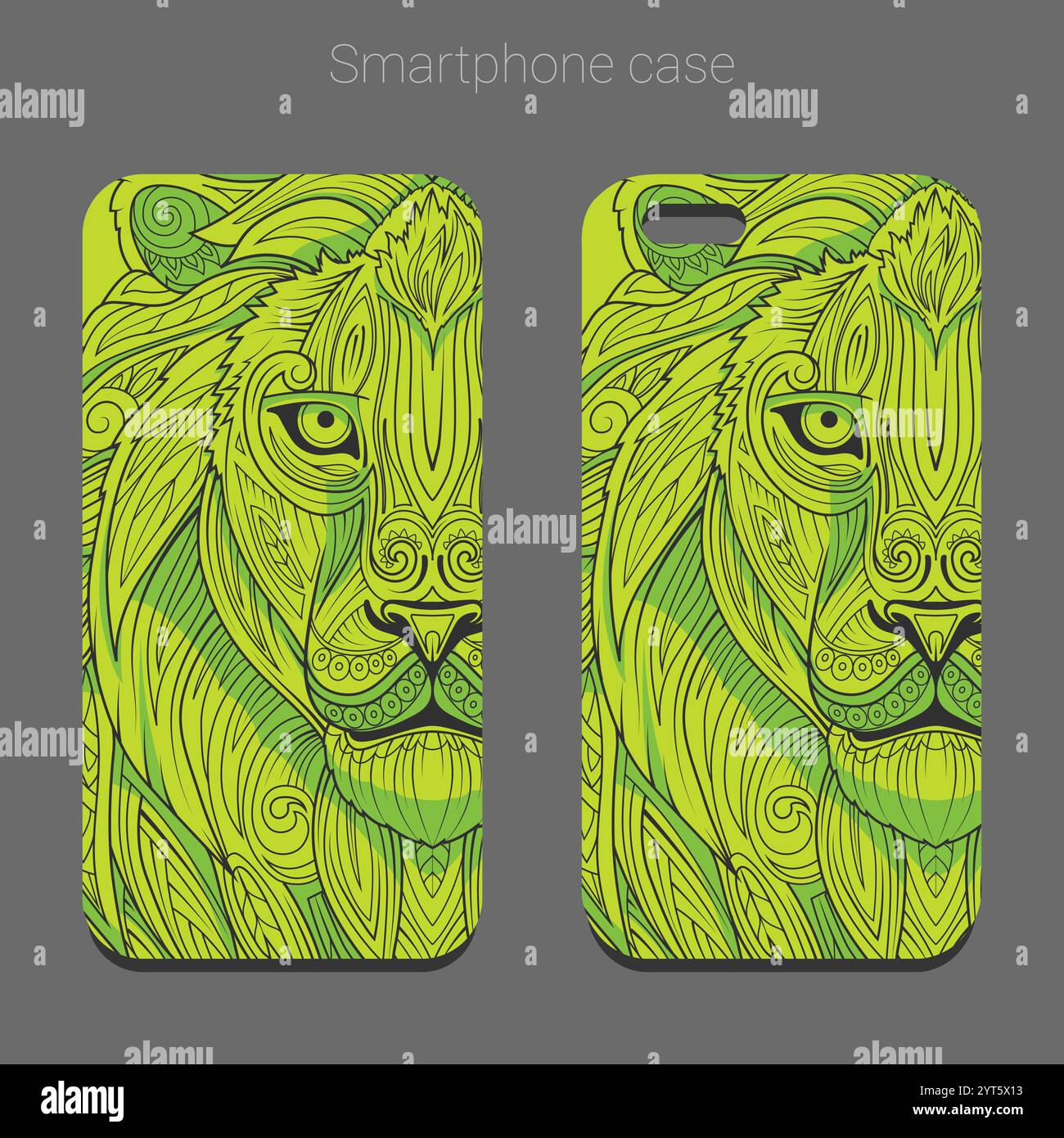 Smartphone case design lion vector illustration Stock Vector Image ...