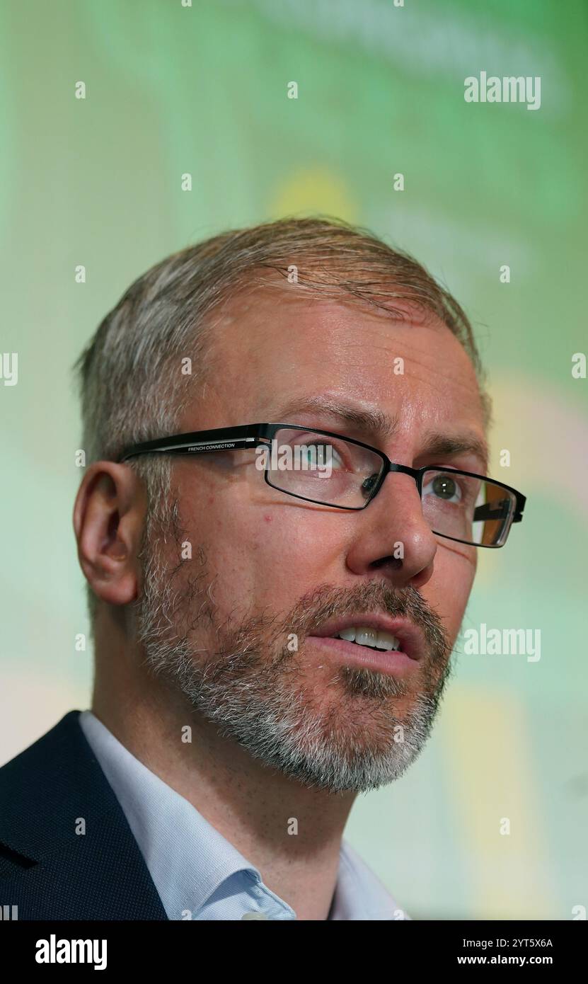 Irish Green Party leader Roderic O'Gorman during a press conference at the 39th European Greens ...
