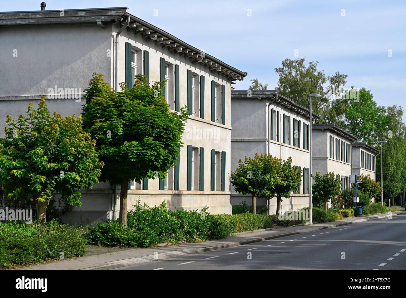 Colony of pithead buildings at the street Stock Photo - Alamy