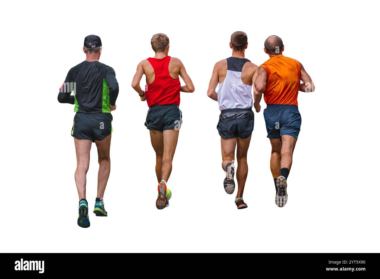 group male runners run race isolated on white background Stock Photo ...