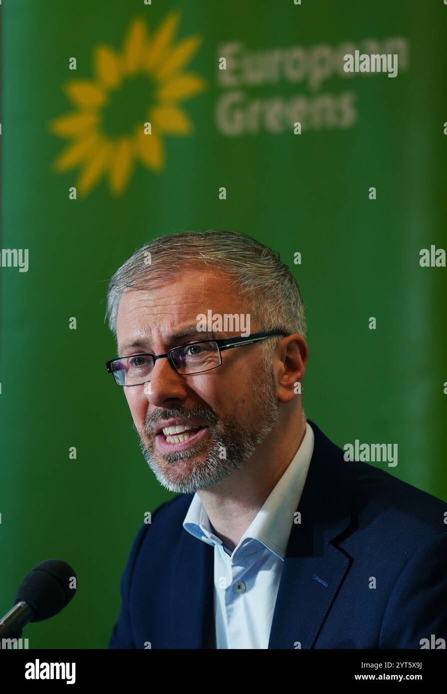 Irish Green Party leader Roderic O'Gorman during a press conference at the 39th European Greens ...