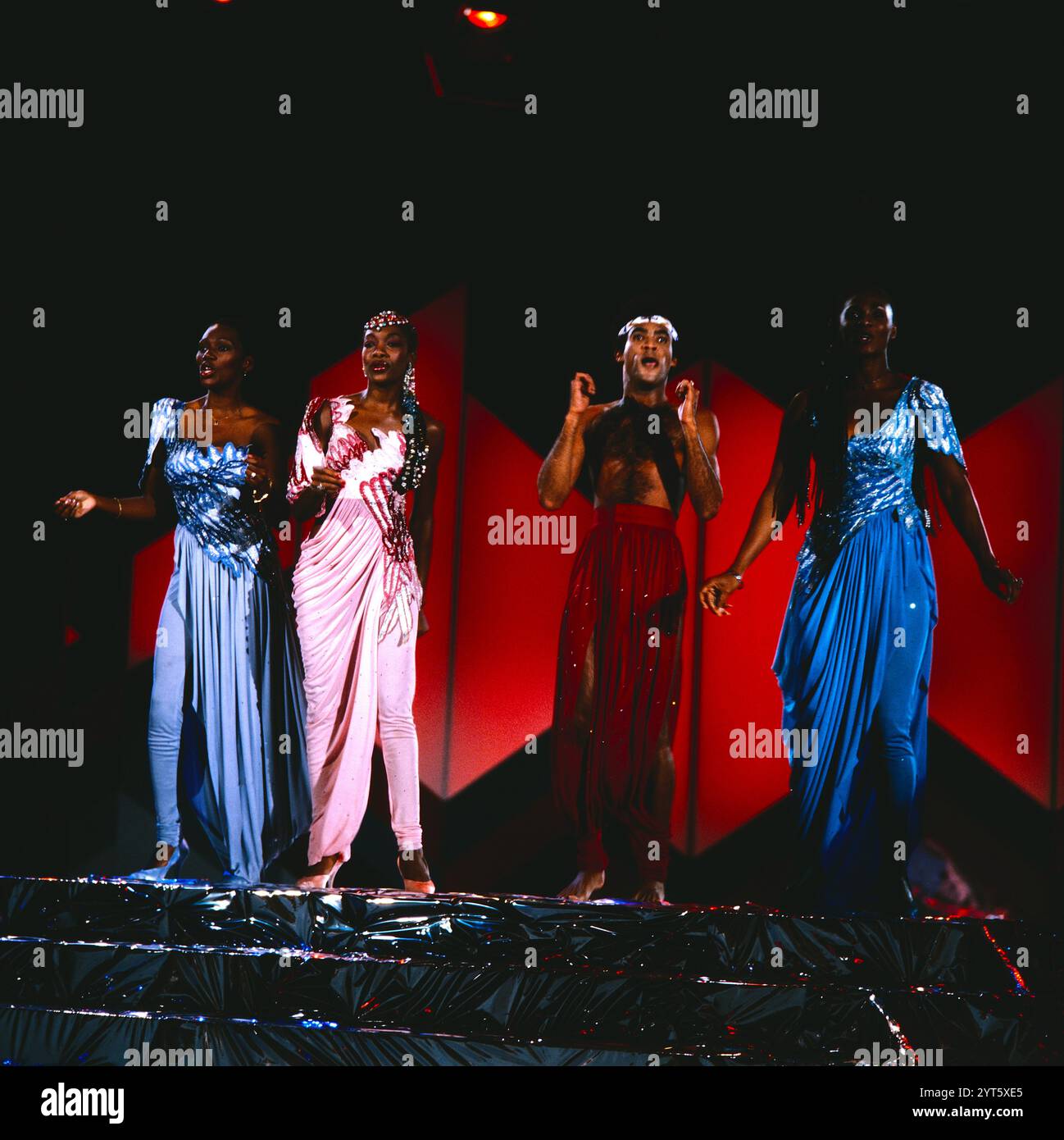 Boney M, Disco Musik Gruppe, Disco-Formation, mit Liz Mitchell, Marcia ...