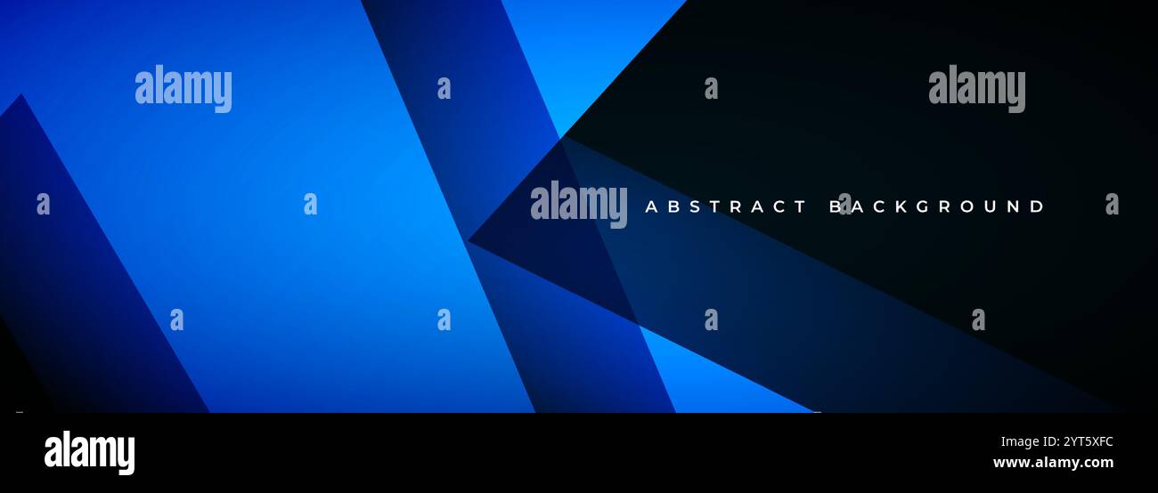 Dark blue abstract banner with geometric shapes. Blue wide modern ...