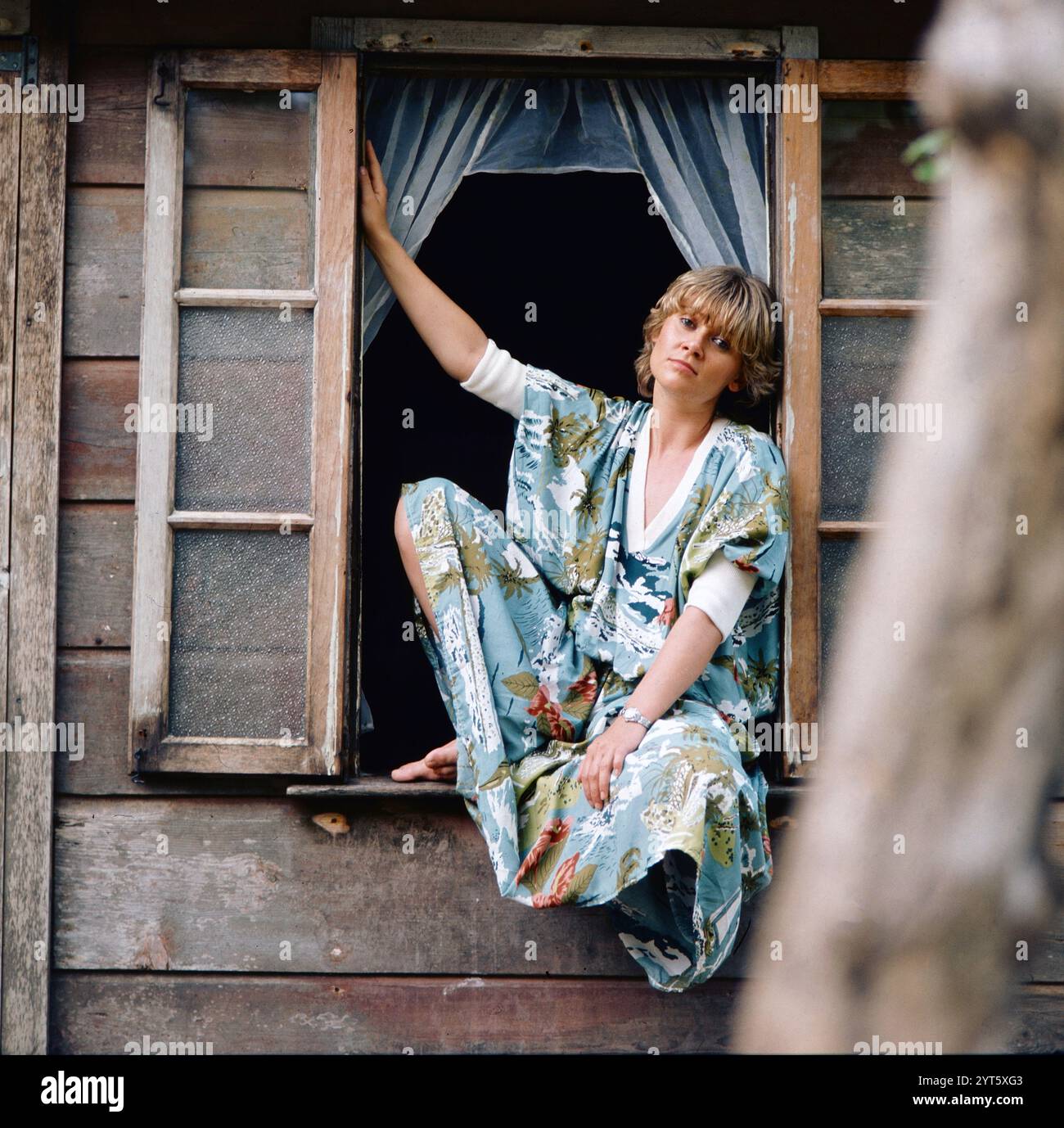 Gitte Haenning auf der Karibikinsel Barbados, circa 1981. Danish singer ...