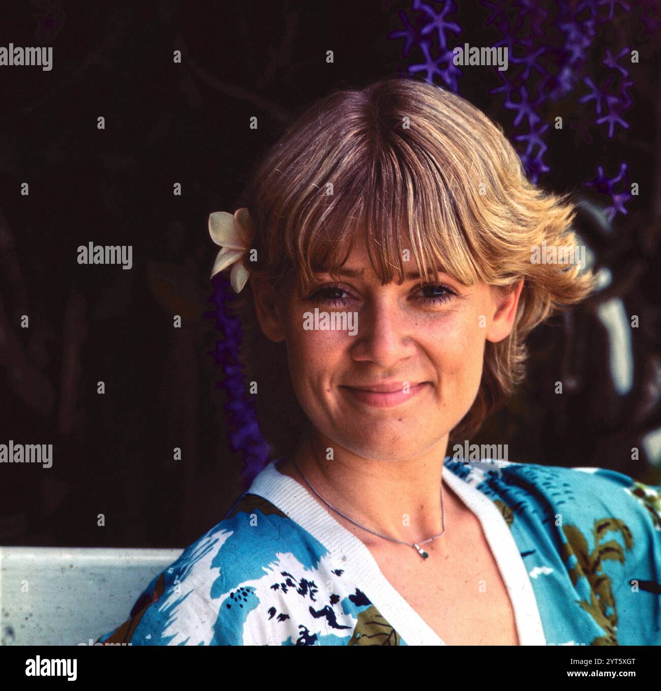 Gitte Haenning auf der Karibikinsel Barbados, circa 1981. Danish singer ...