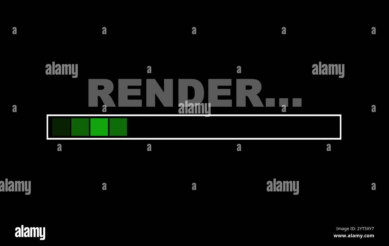 Render progress bar. Computer generated Stock Photo - Alamy