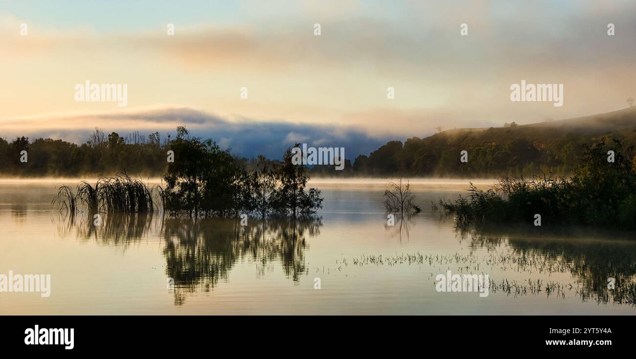 Sunrise Reflection on the River Murray Stock Photo - Alamy
