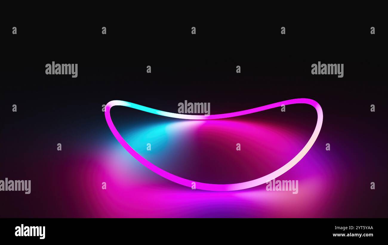 Neon gradient glowing spline. Computer generated Stock Photo - Alamy