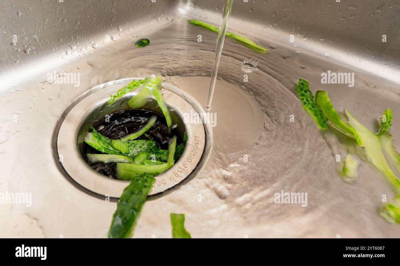 Efficient kitchen waste disposal system handling cucumber peels with ...