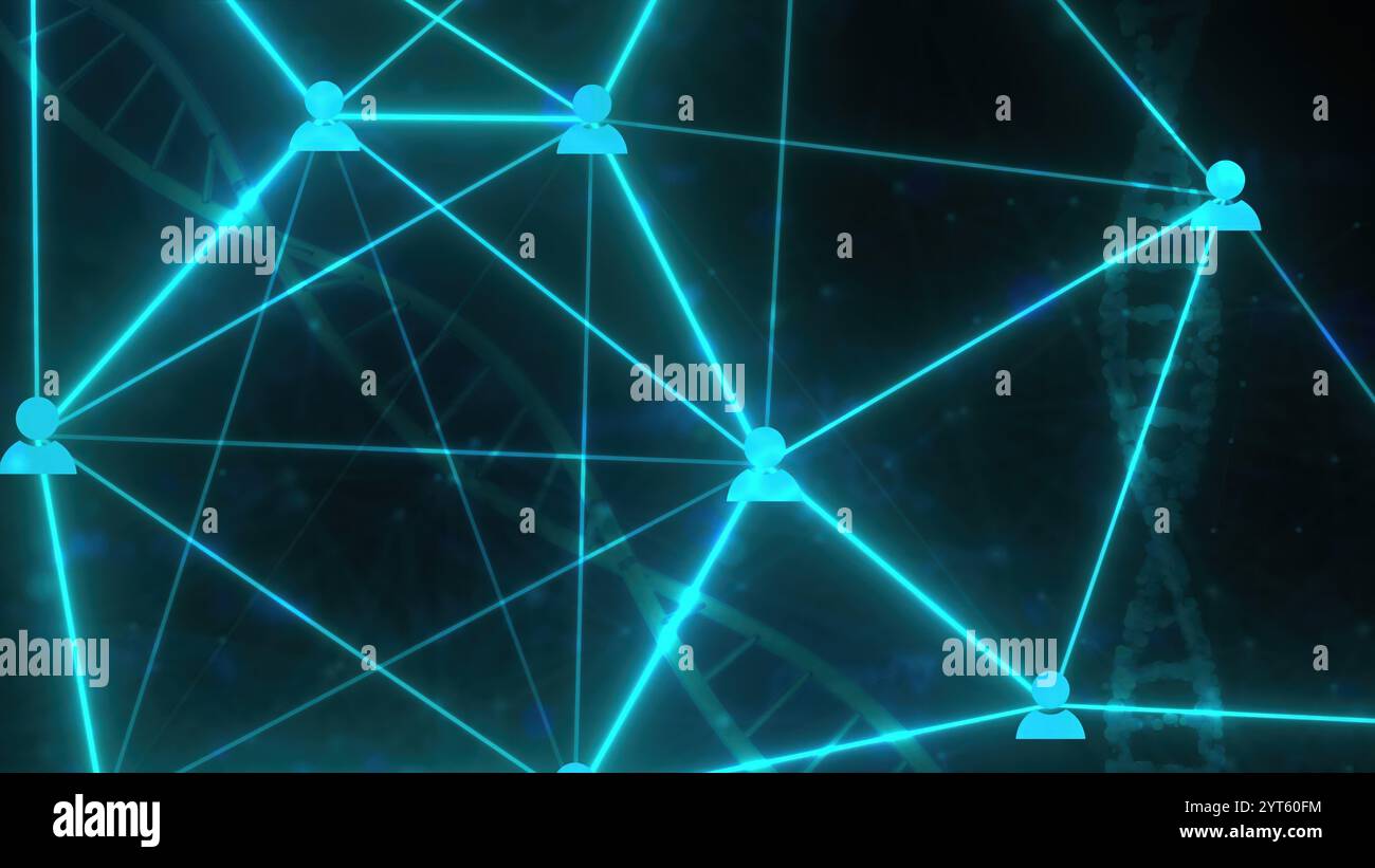 Connections icons with DNA. Computer generated Stock Photo - Alamy