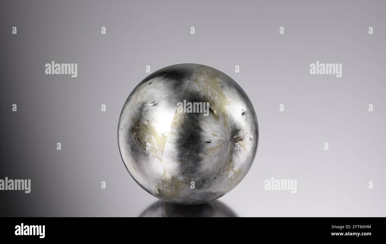 Metal sphere on white background. Computer generated Stock Photo - Alamy