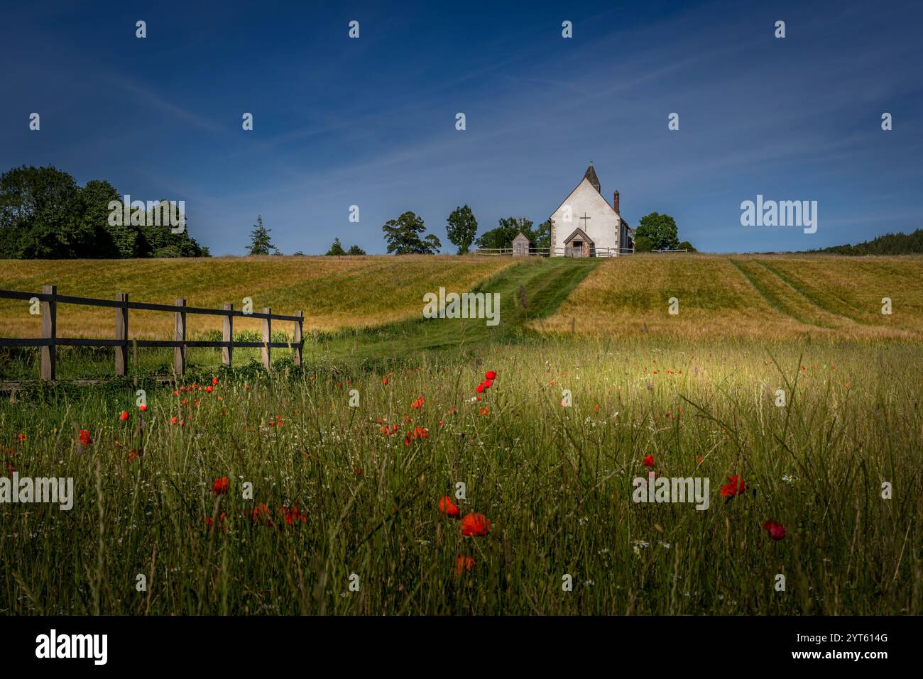 St Hubert's church Idsworth Stock Photo - Alamy