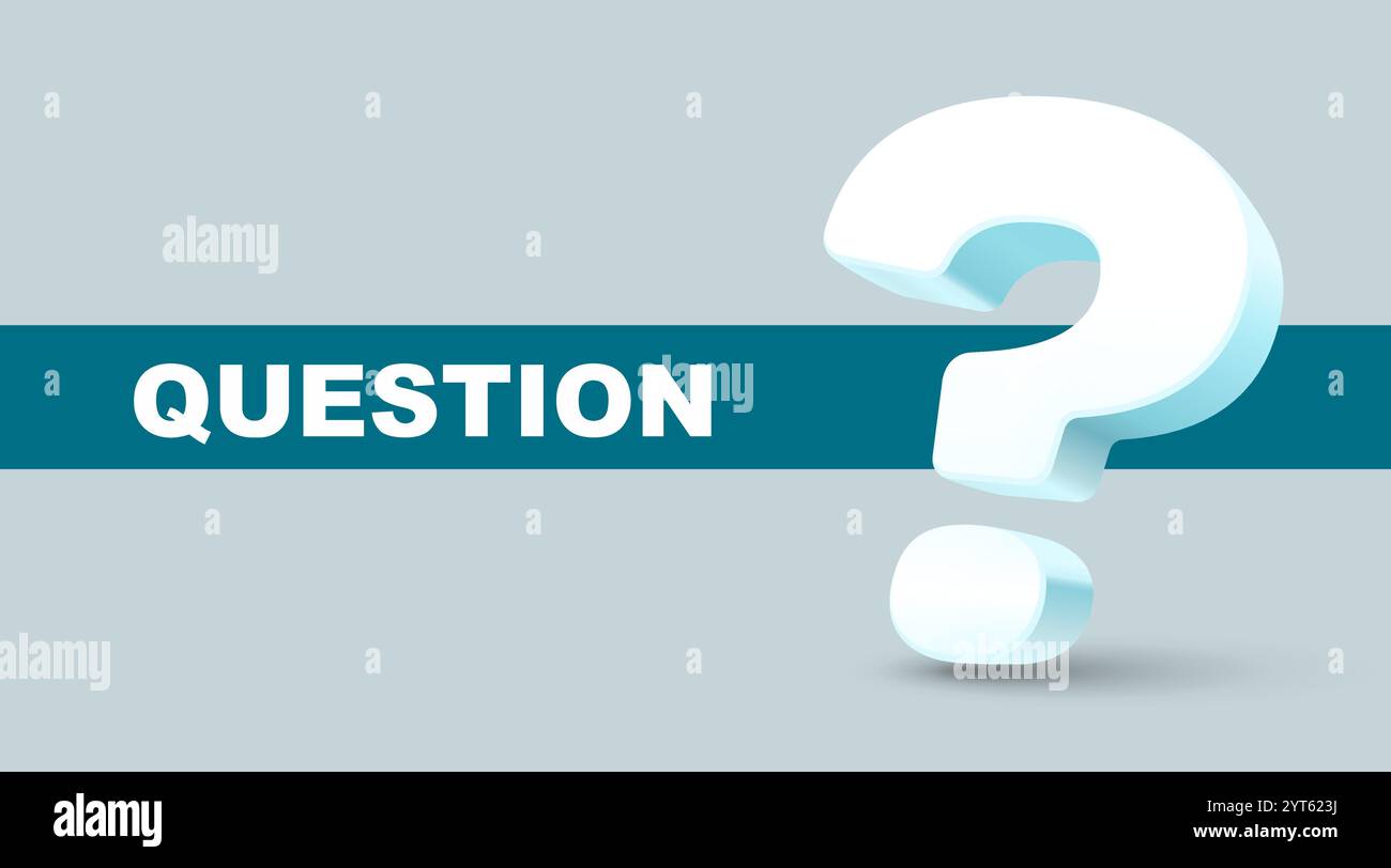 Question mark, 3d symbol, service info banner. Vector Stock Vector ...