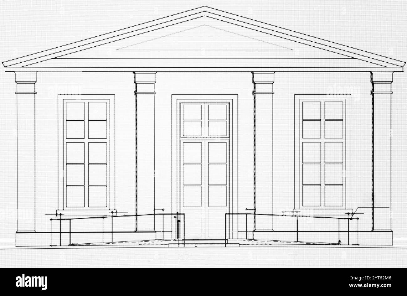 Linear architectural blueprint detached house Stock Photo - Alamy