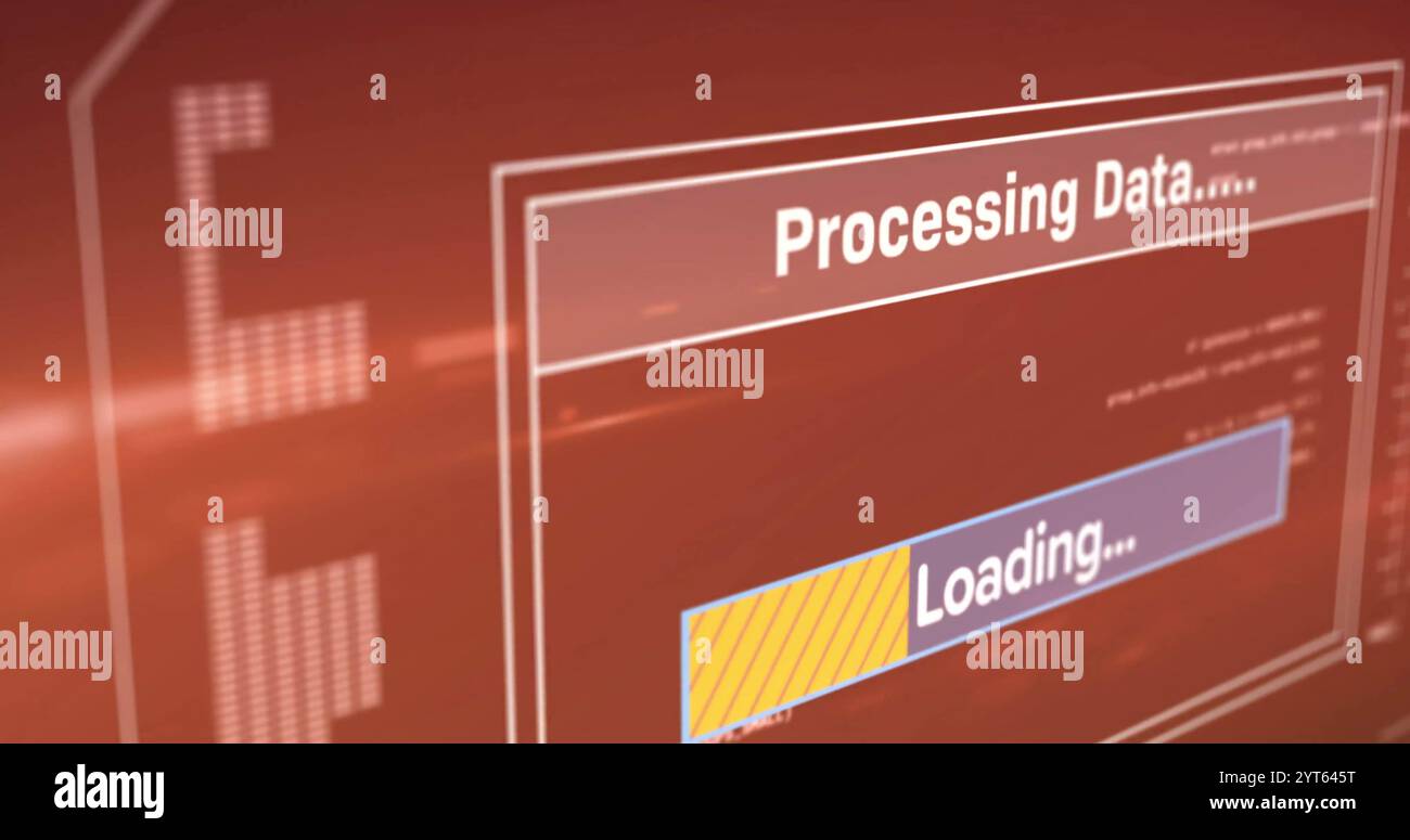 Image of text and digital data processing over screen Stock Photo - Alamy