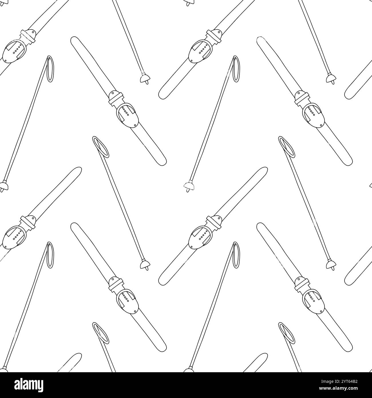 Hand drawn ski and ski pole pattern Stock Vector Image & Art - Alamy