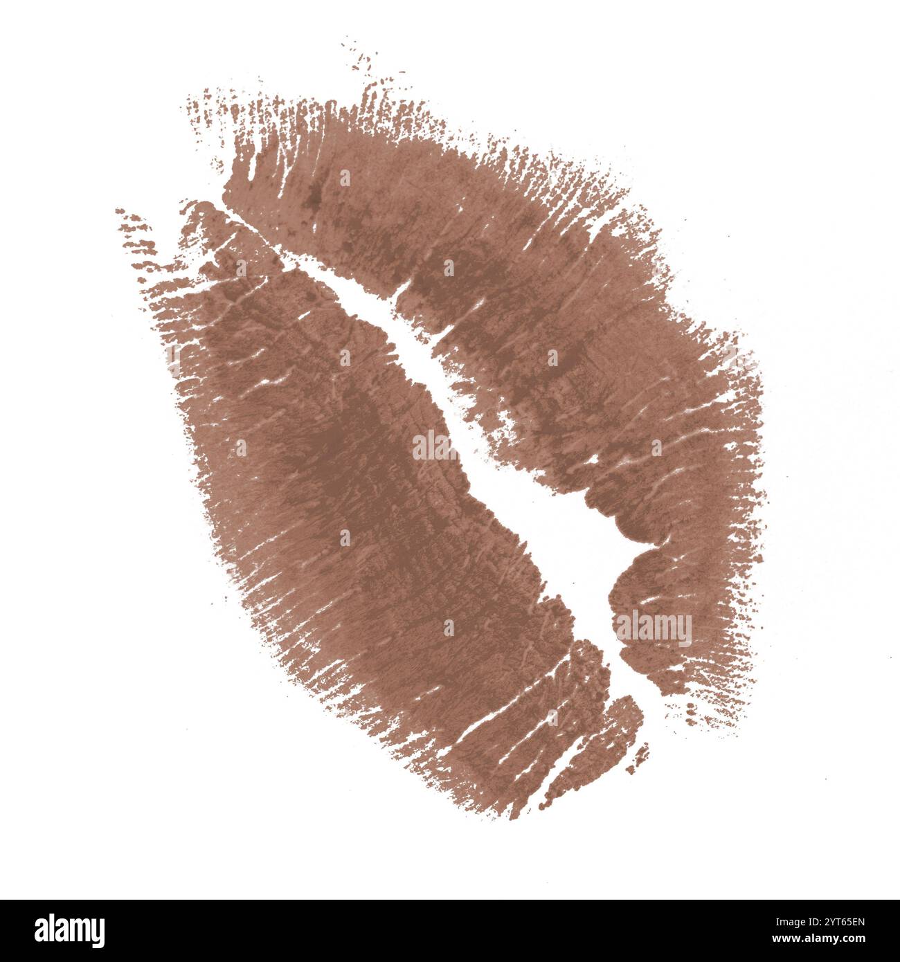 Kiss mark in a soft brown shade on a white background showcasing beauty ...