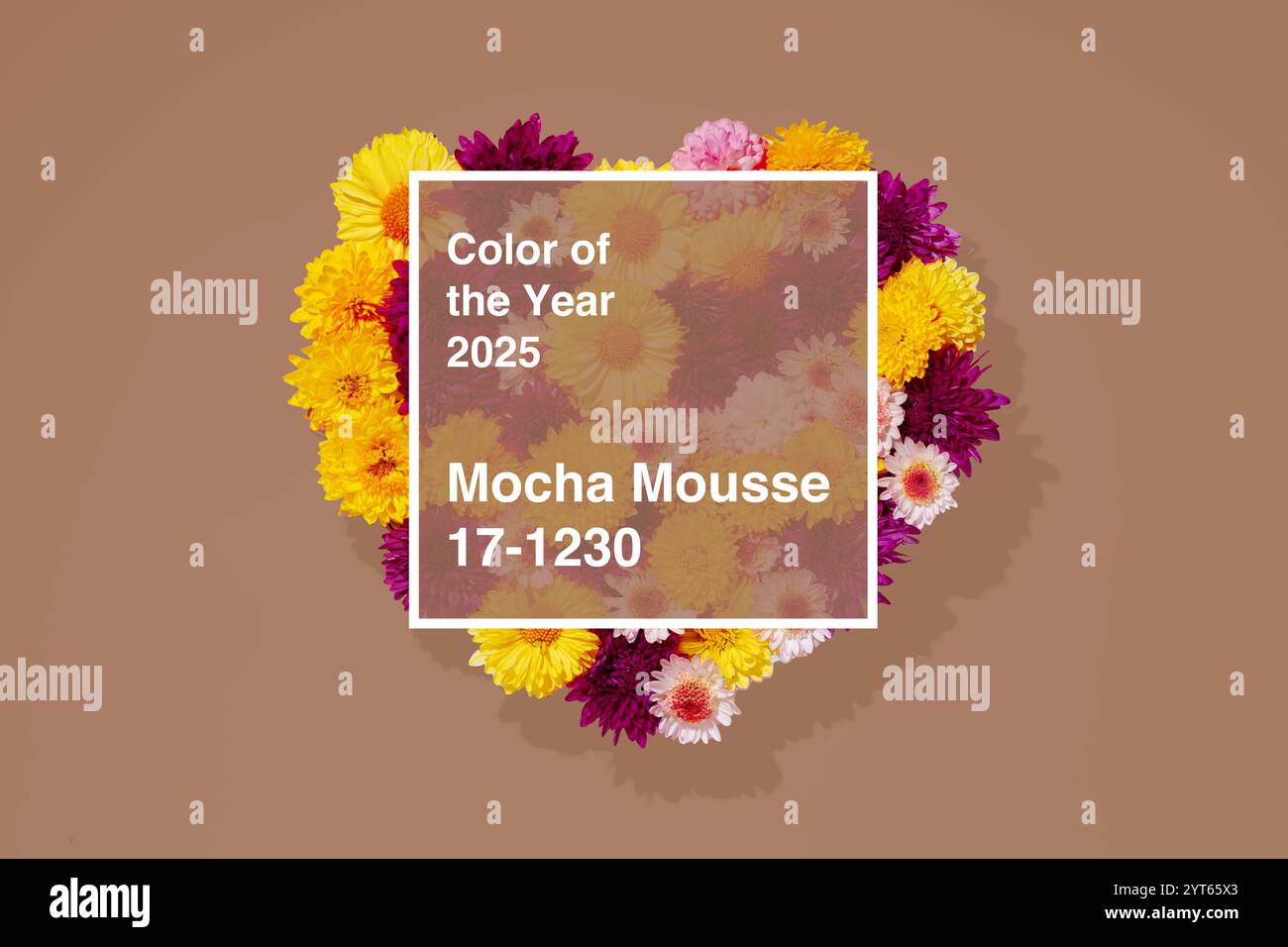 Color of the Year 2025 showcases Mocha Mousse surrounded by vibrant ...